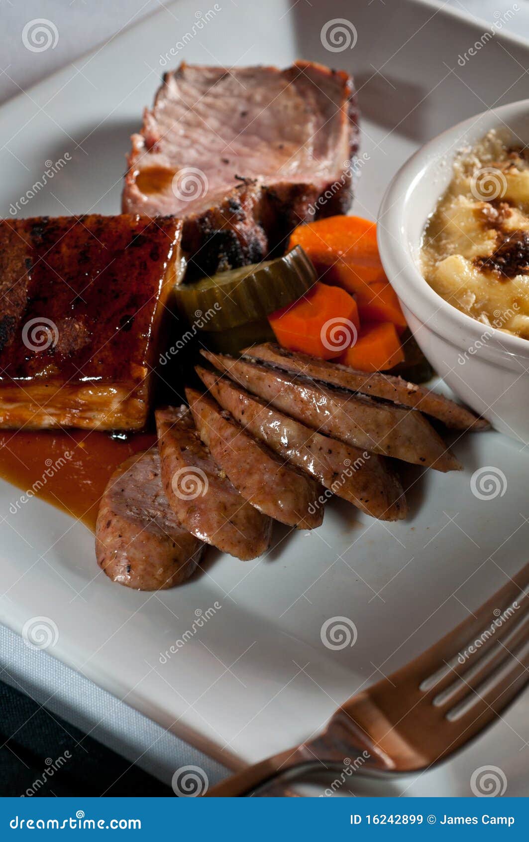 Trio of pork stock image. Image of gourmet, entree, three - 16242899