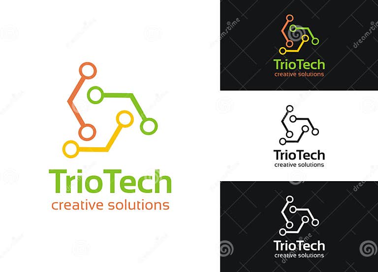 Trio Tech stock vector. Illustration of template, vector - 22596051