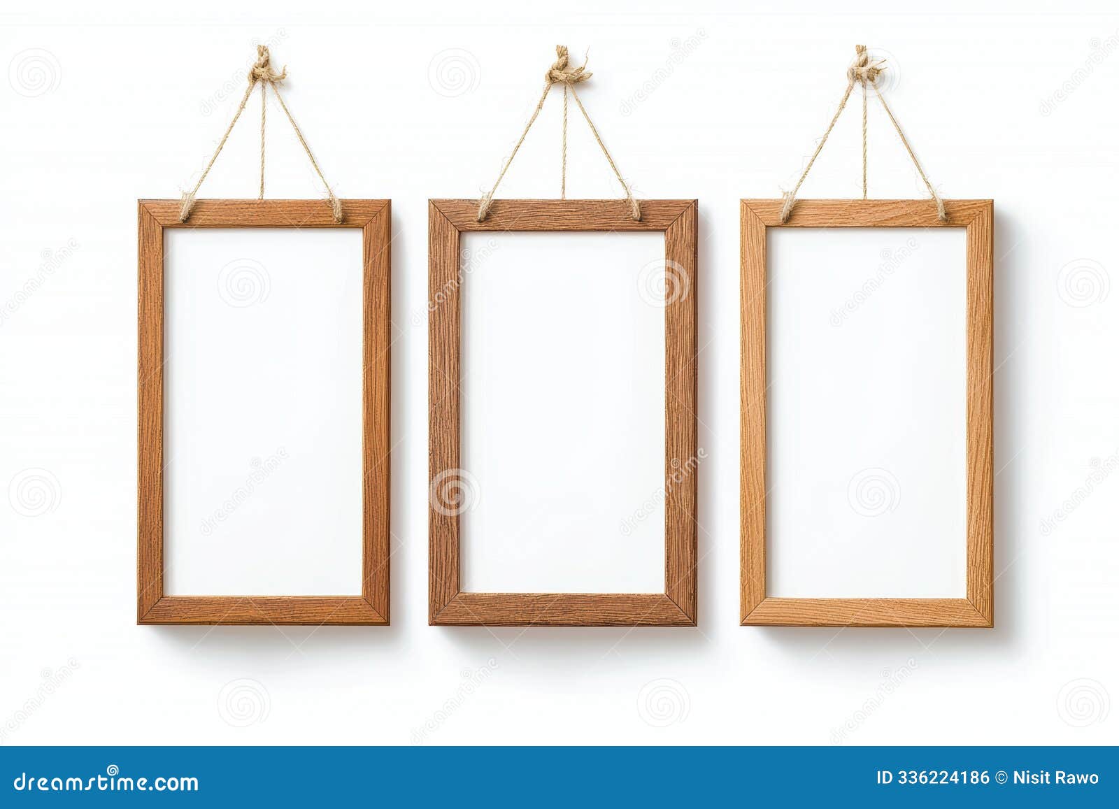 A Trio of Wooden Frames Hung Vertically by a Single String, Creative ...