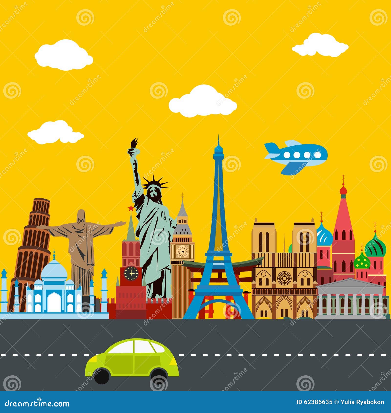 Trip around the world stock vector. Illustration of holiday - 62386635