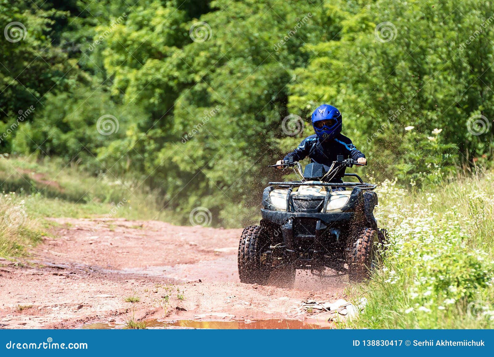 A Trip on the ATV on the Red Road Stock Image - Image of drive, extreme ...