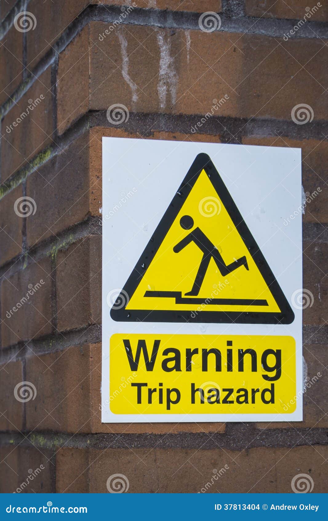 Trip hazard sign stock photo. Image of yellow, signage - 37813404