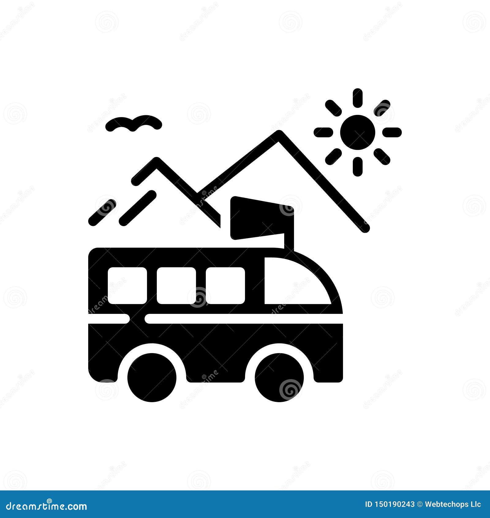 Black Solid Icon for Trip, Promenade and Excursion Stock Illustration ...