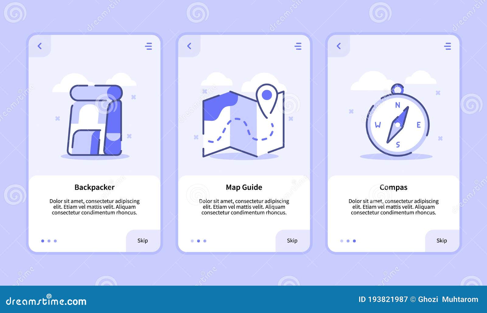Trip Onboarding Screen Modern User Interface UX UI Template for Mobile ...