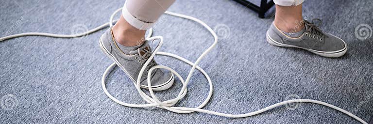 Trip Over Wire Cable or Cable Stock Photo - Image of apartment, house ...