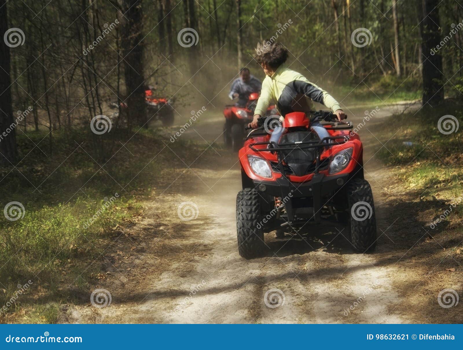 Trip on Quads through the Forest Trails. Editorial Photo - Image of ...