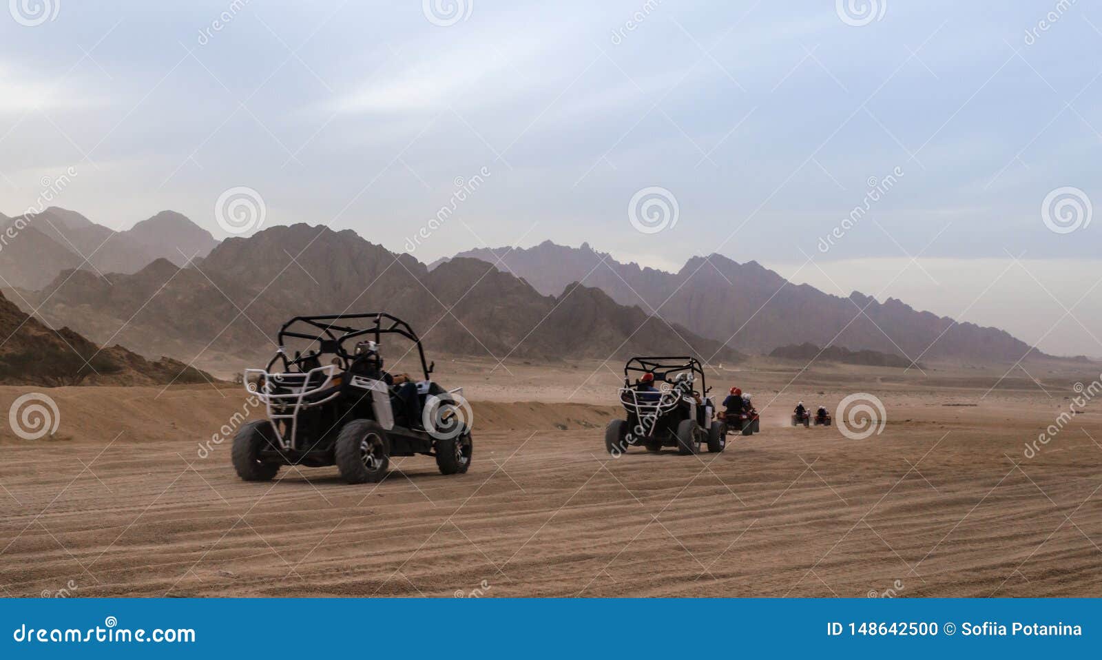 Trip of Tourists To the Desert on the Offroad Buggy in Egypt Stock ...