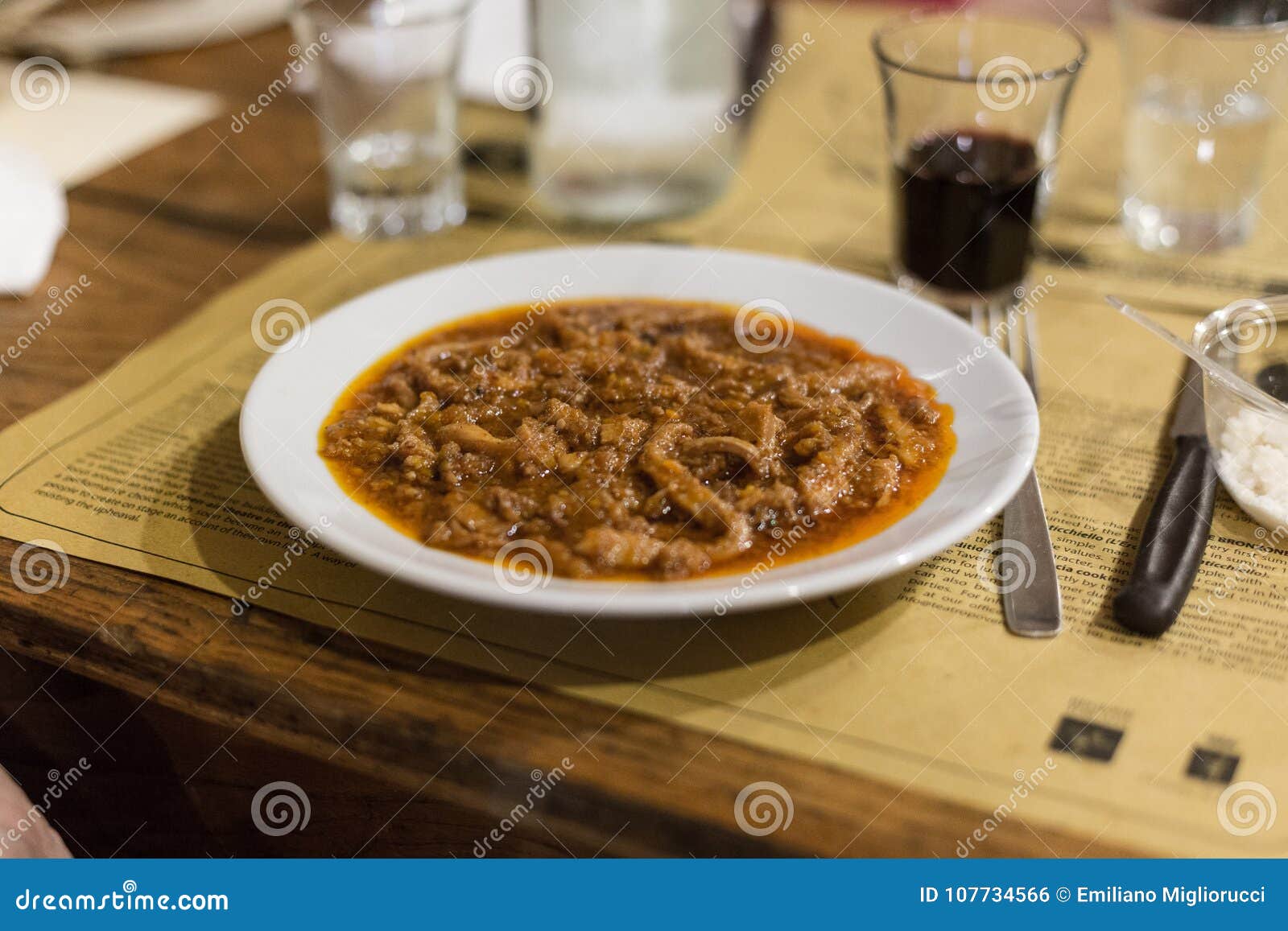 A Tripe Dish on a Restaurant Table Stock Photo - Image of meal, eating ...