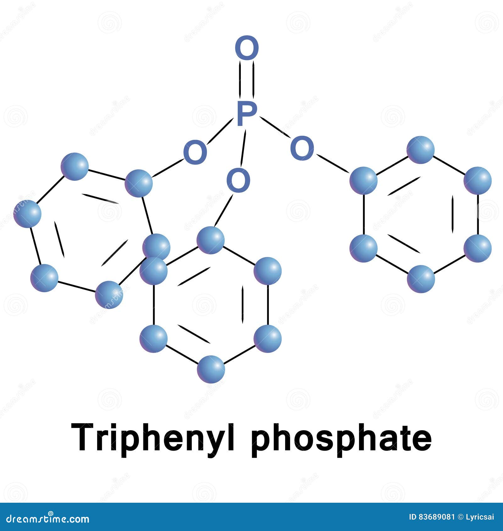 Triphenyl fosfaat, TPhP vector illustratie. Illustration of oestrogeen ...