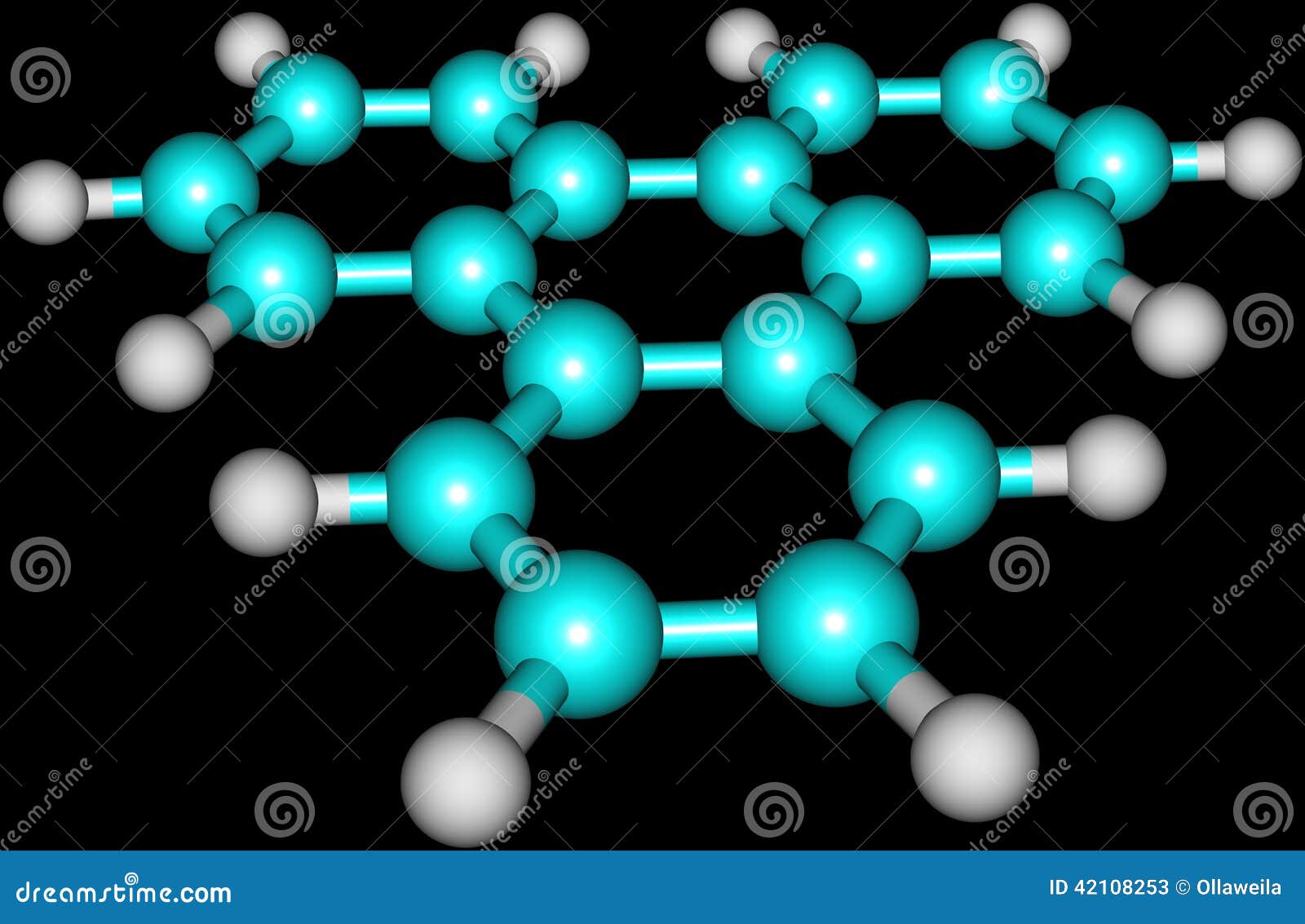 Triphenylene Molecule Structural Model on Black Stock Illustration ...