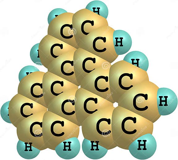 Triphenylene Molecule Structural Model on White Stock Illustration ...