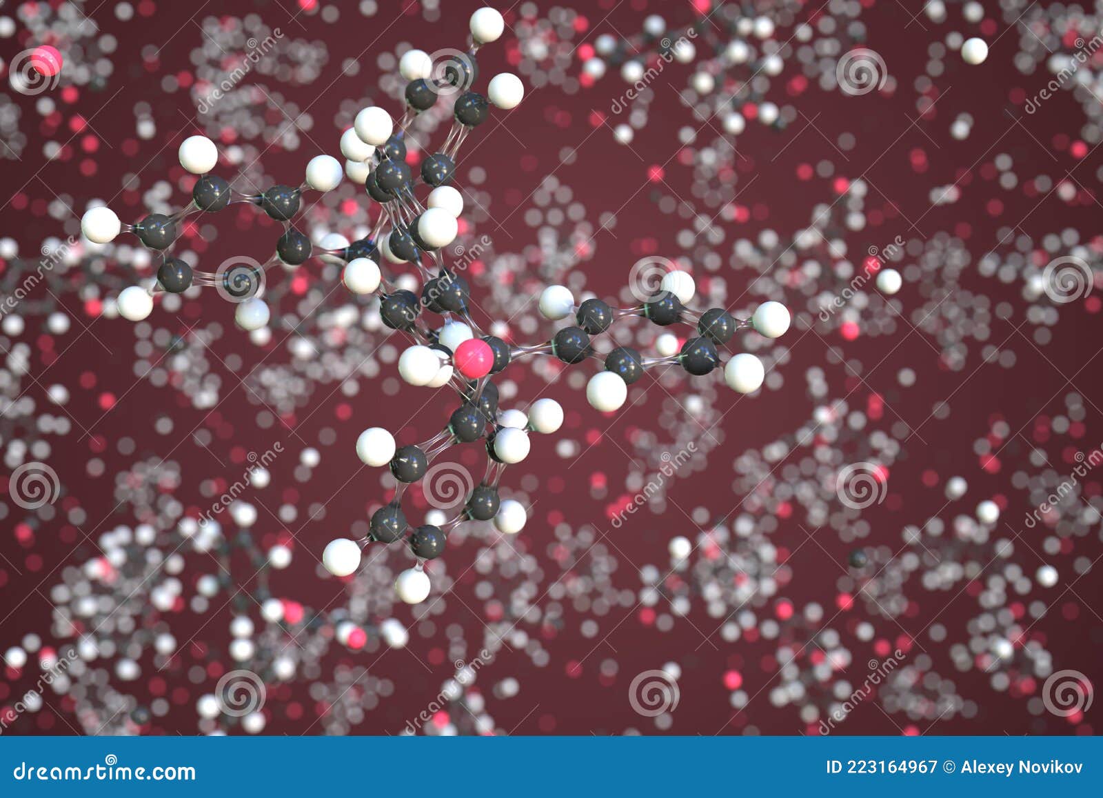 Triphenylmethanol Molecule Made with Balls, Conceptual Molecular Model ...