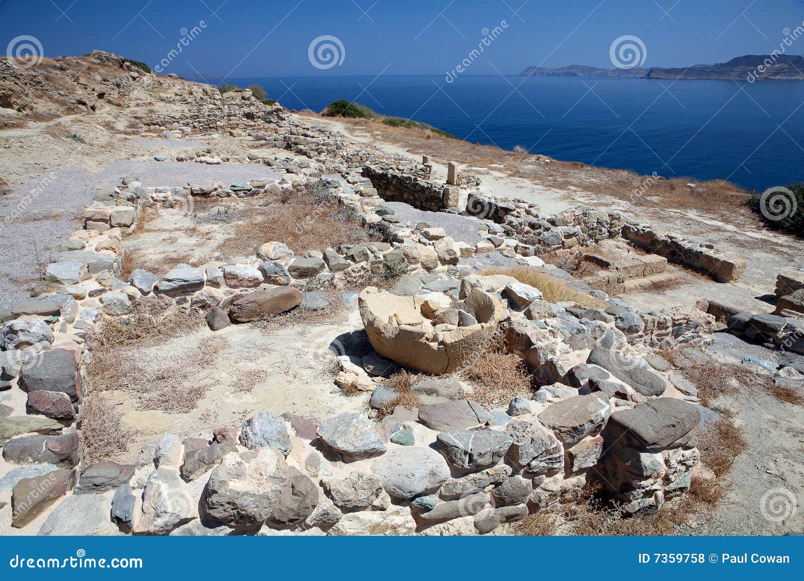 Tripitos Archaeological Site Sitia Crete Stock Photo - Image of houses ...