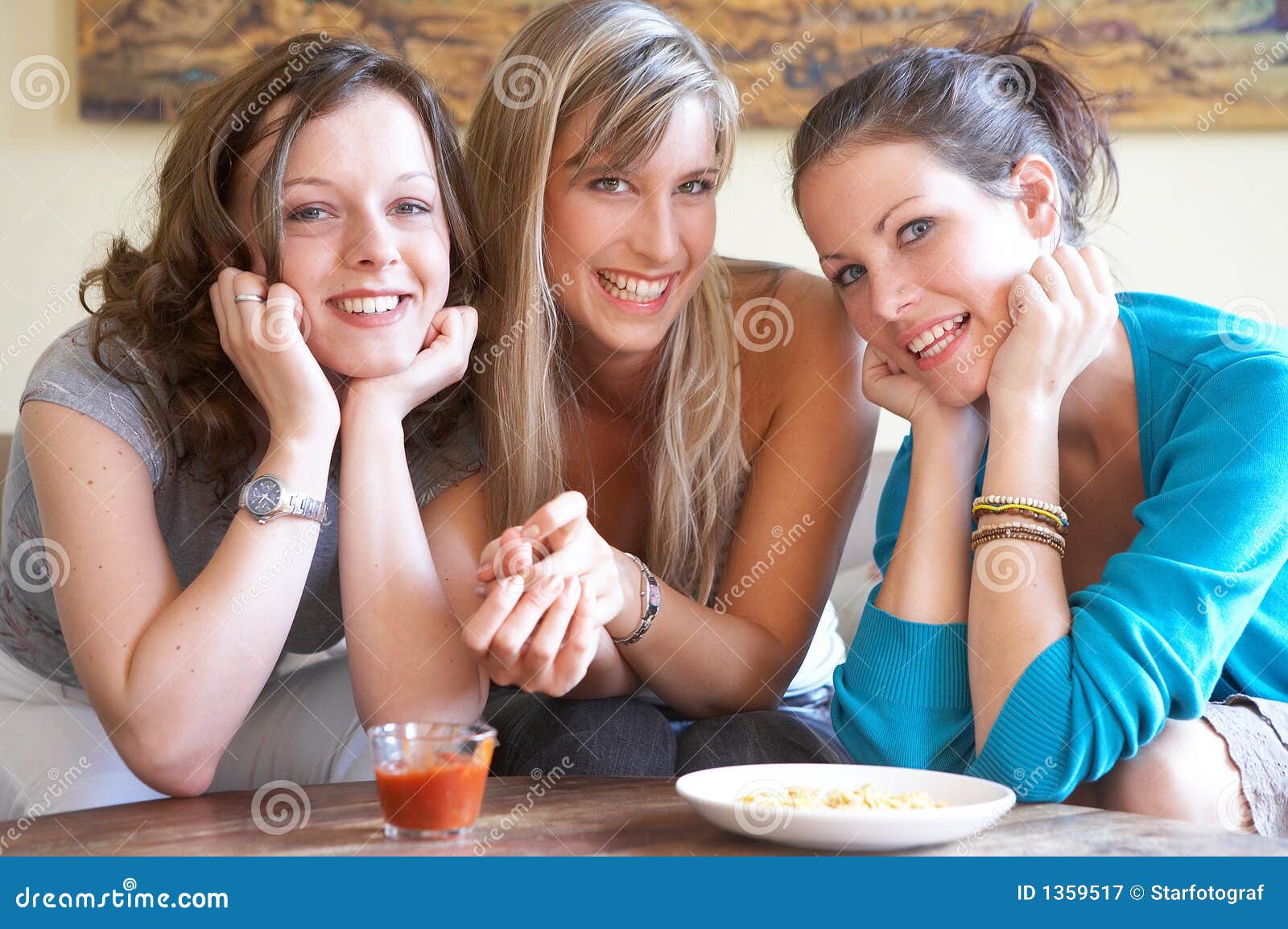 Triple stock image. Image of funny, laugh, cute, beautiful - 1359517