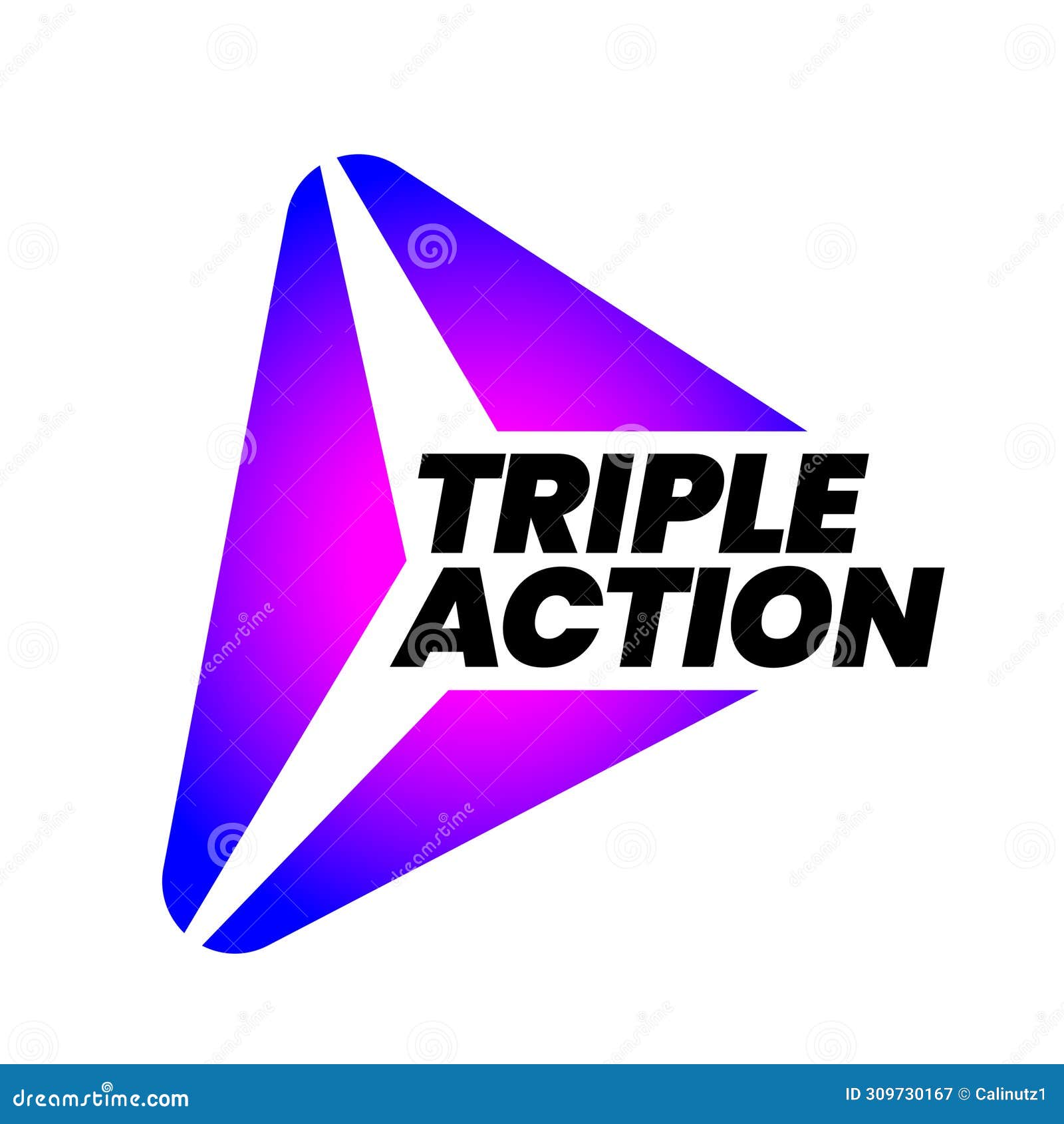 Triple Action, 3x Vector Icon Logo Badge Stock Vector - Illustration of ...