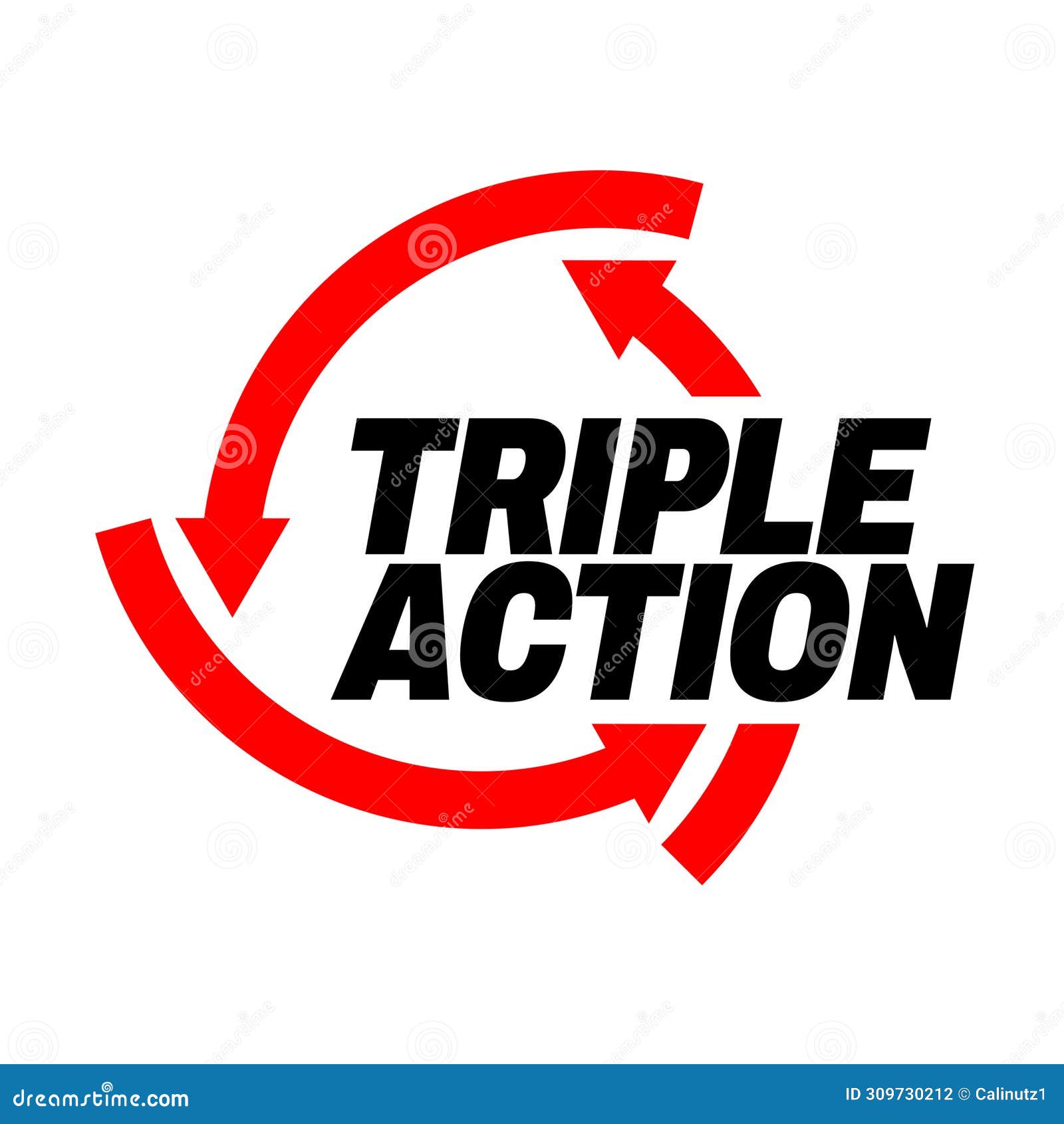 Triple Action, 3x Vector Icon Logo Badge | CartoonDealer.com #309730212