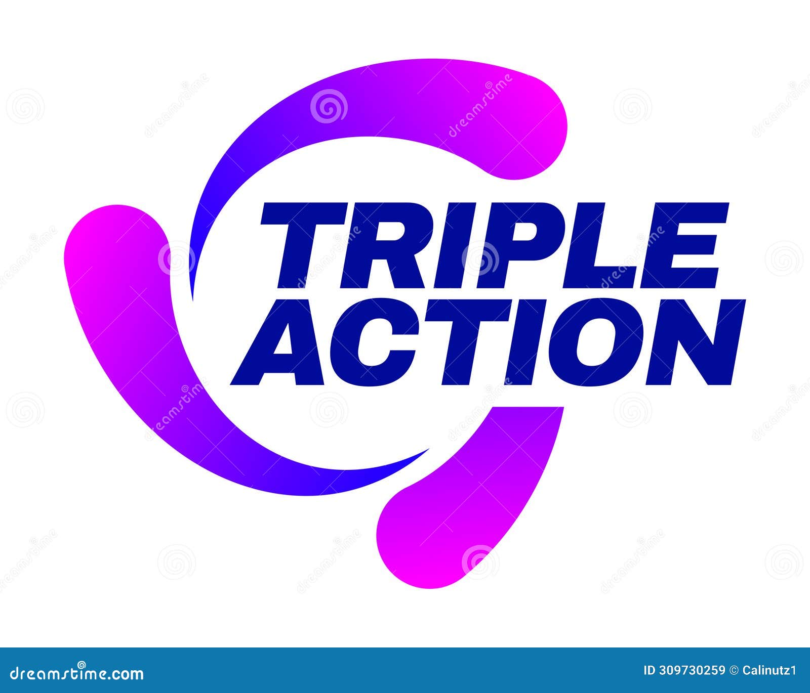 Triple Action, 3x Vector Icon Logo Badge | CartoonDealer.com #309730273