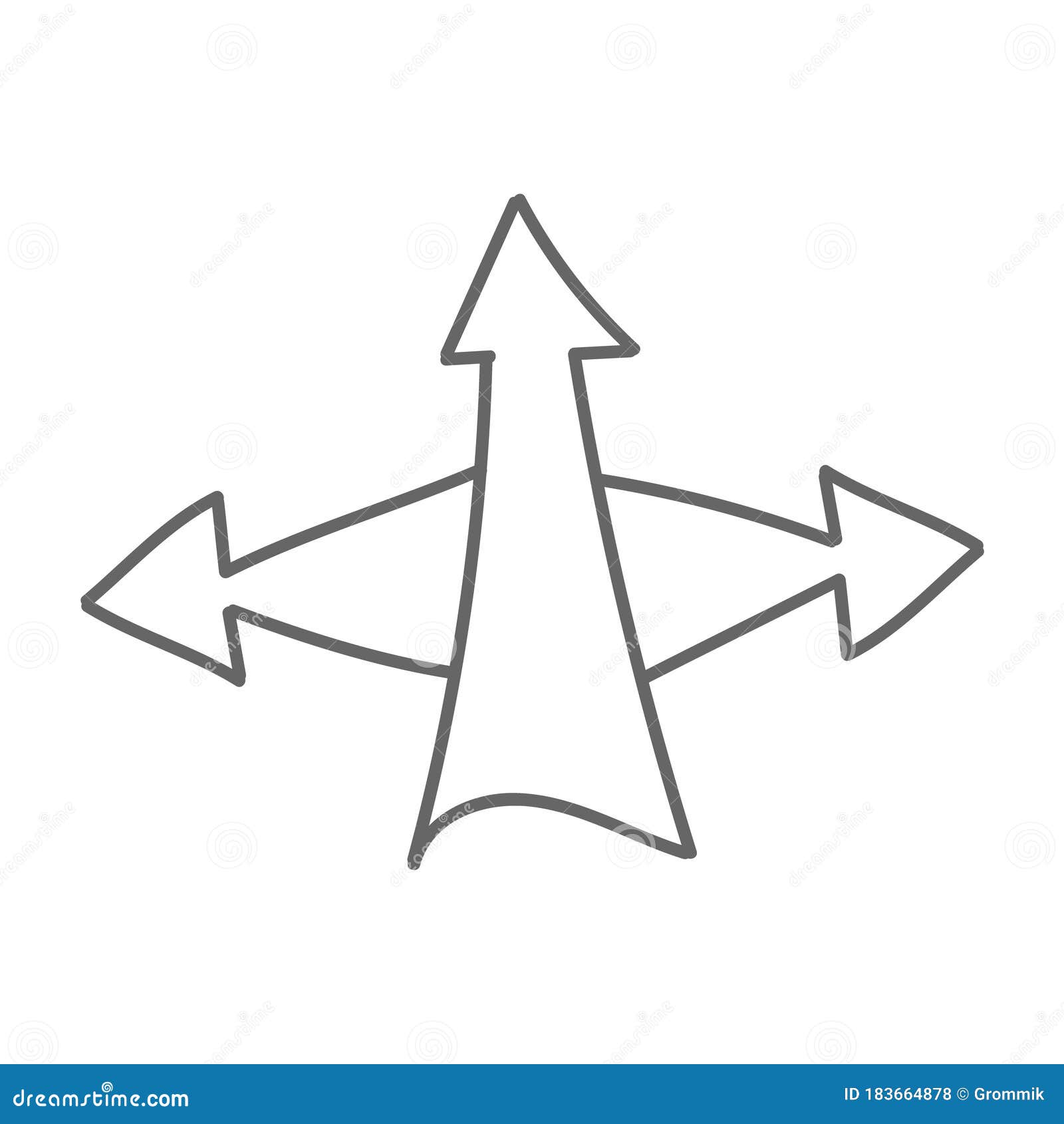 Triple Arrow In The Doodle Style. Vector Drawing For Design And Theme ...