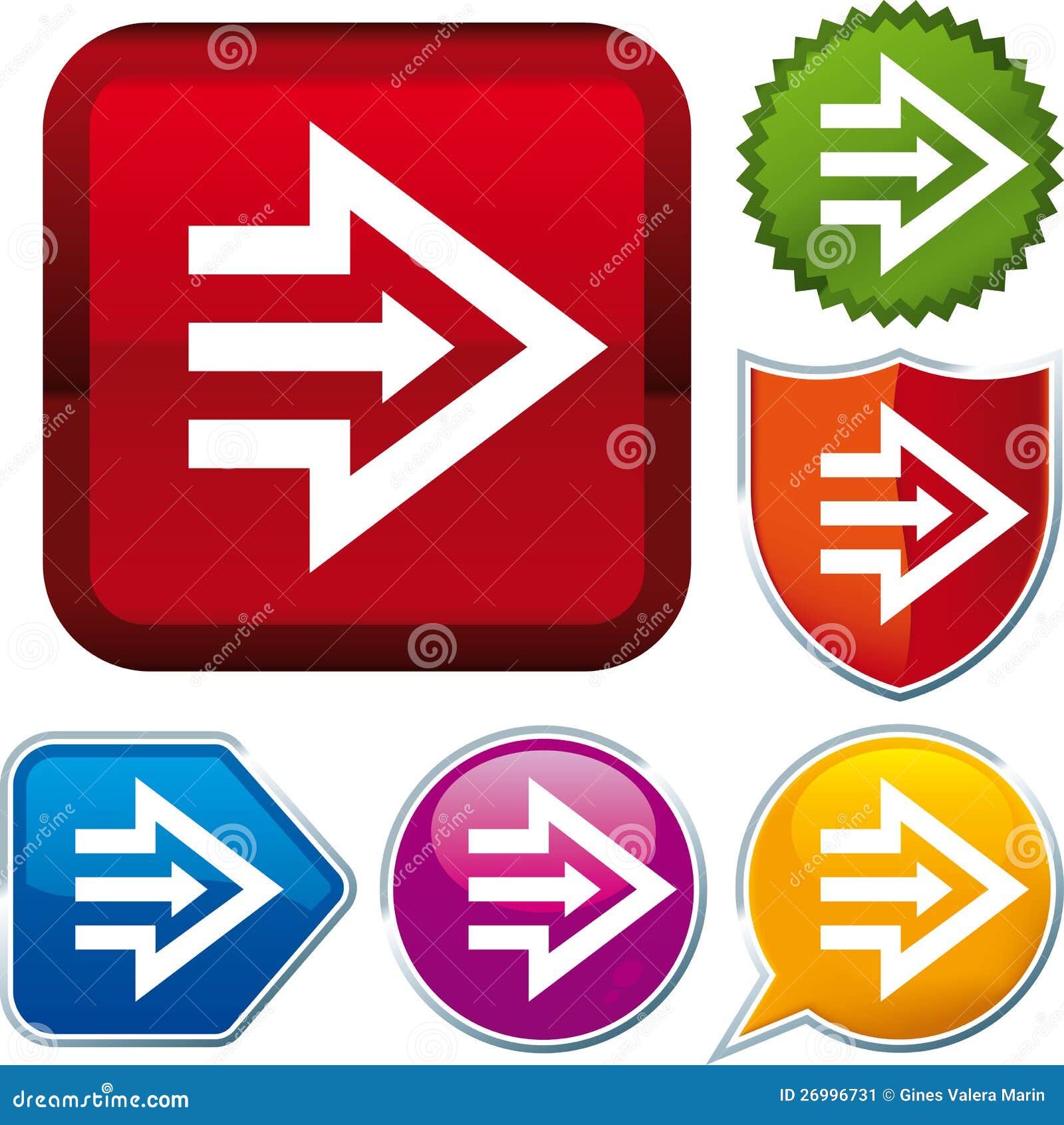 Triple arrow icon stock vector. Illustration of simplicity - 26996731