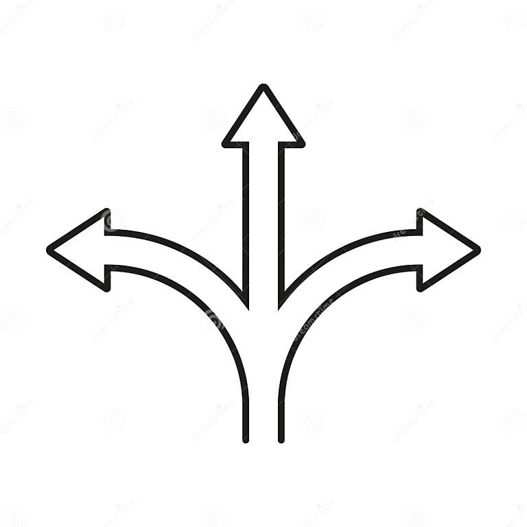 Triple Arrow Icon Design in Linear Style. Stock Illustration ...