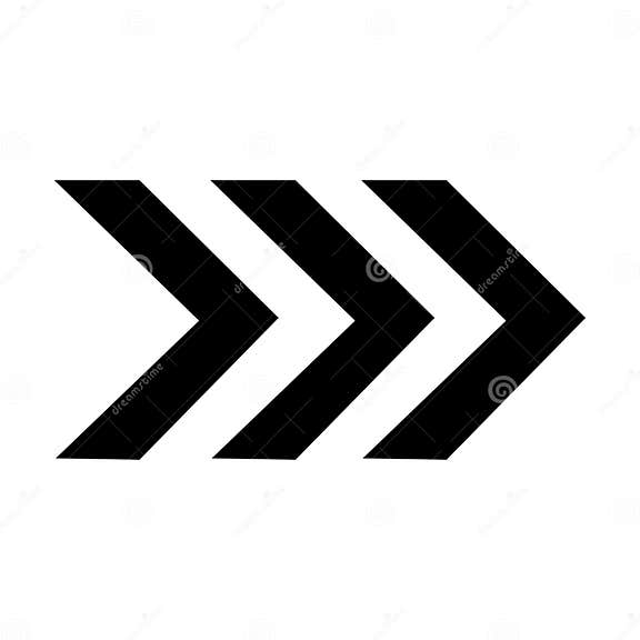 Triple Arrow. Three Sharp Arrows. Triple Direction Pointer. Black Arrow ...