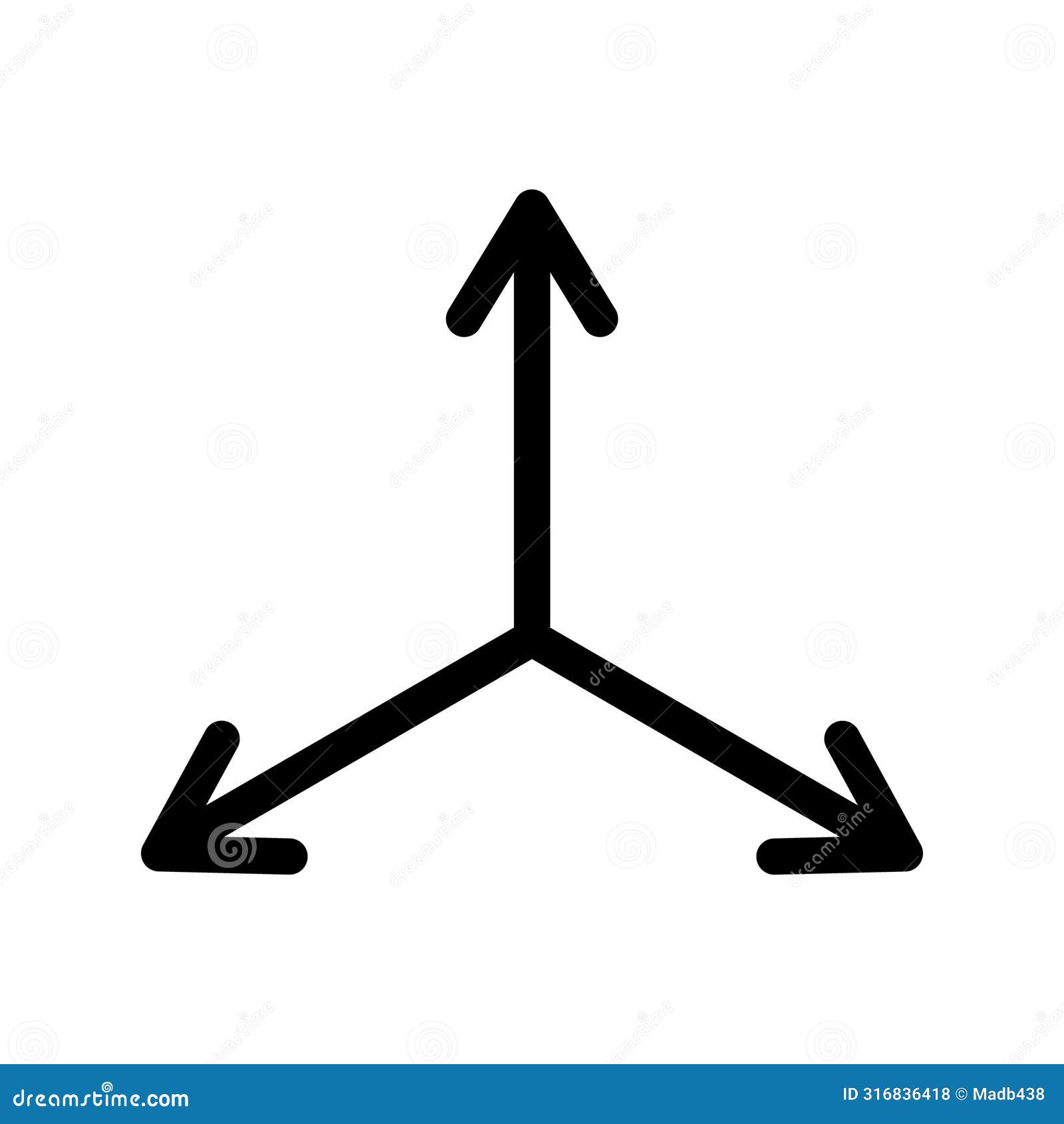 Triple Arrows Icon in the Line Style. Three Choices Stock Vector ...