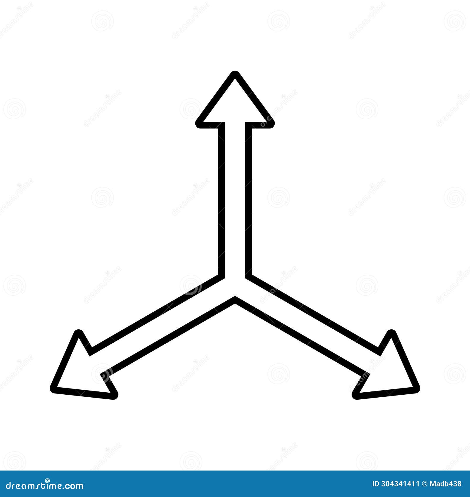 Triple Arrows Icon. Three Choices. Linear Icon. Stock Vector ...