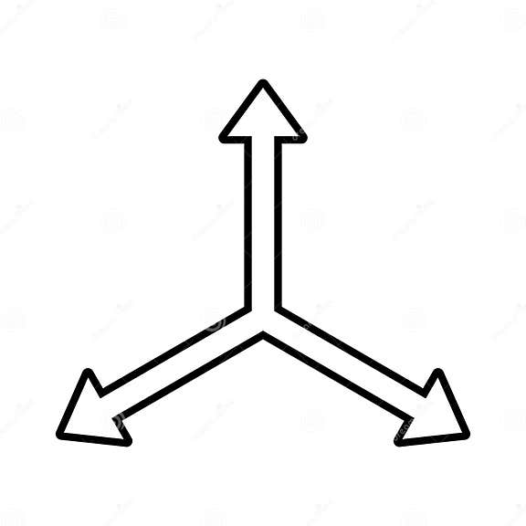 Triple Arrows Icon. Three Choices. Linear Icon. Stock Illustration ...
