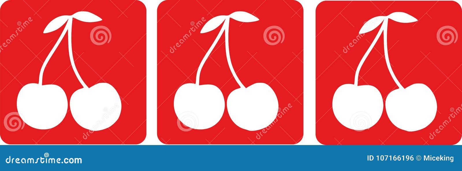 Triple Cherry - gambling stock vector. Illustration of gambling - 107166196