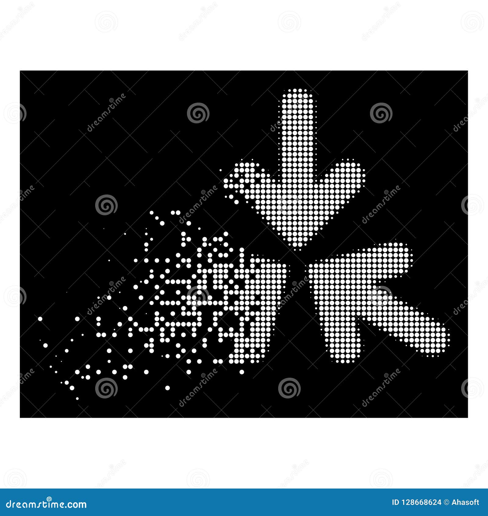 Bright Moving Pixelated Halftone Triple Collide Arrows Icon Stock ...