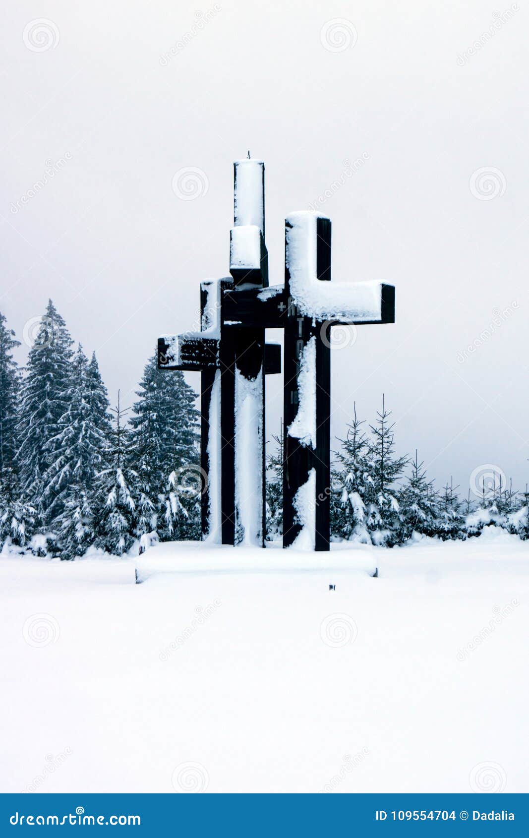 The three crucifixion. stock photo. Image of golgotha - 109554704