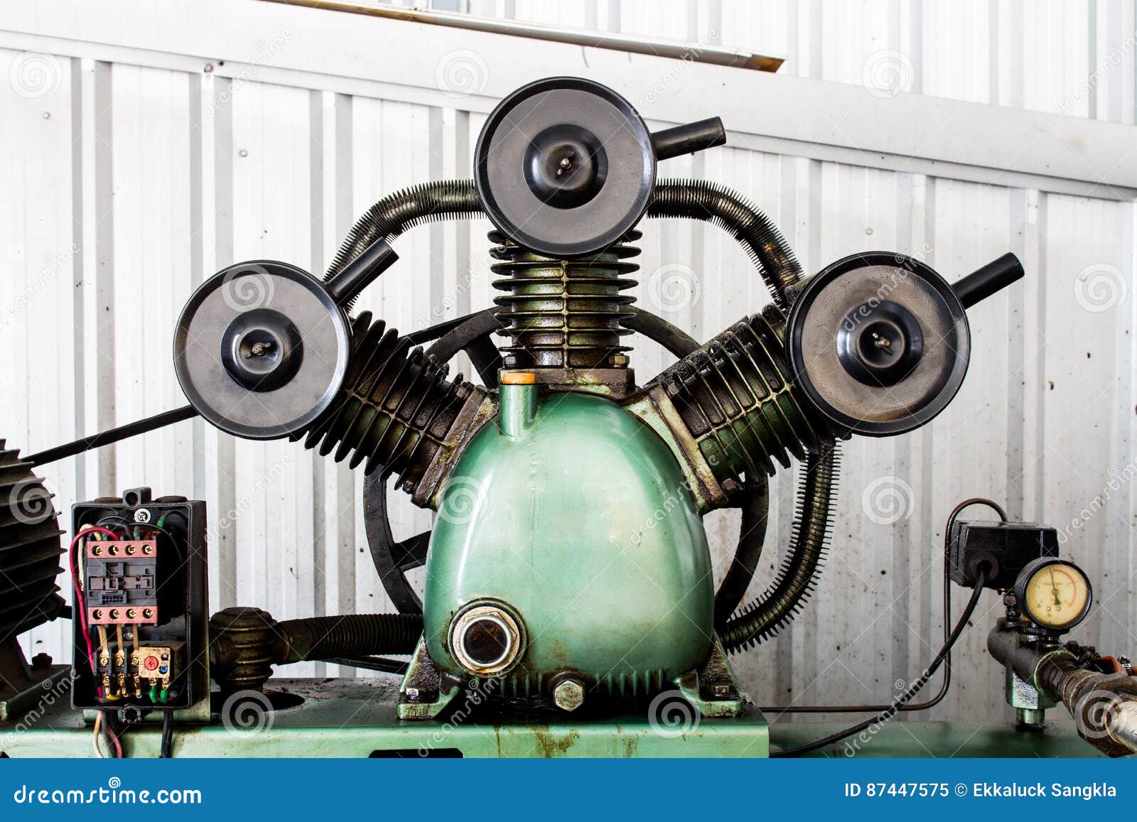 Triple Cylinder Reciprocating Air Compressors on Industry Stock Image ...