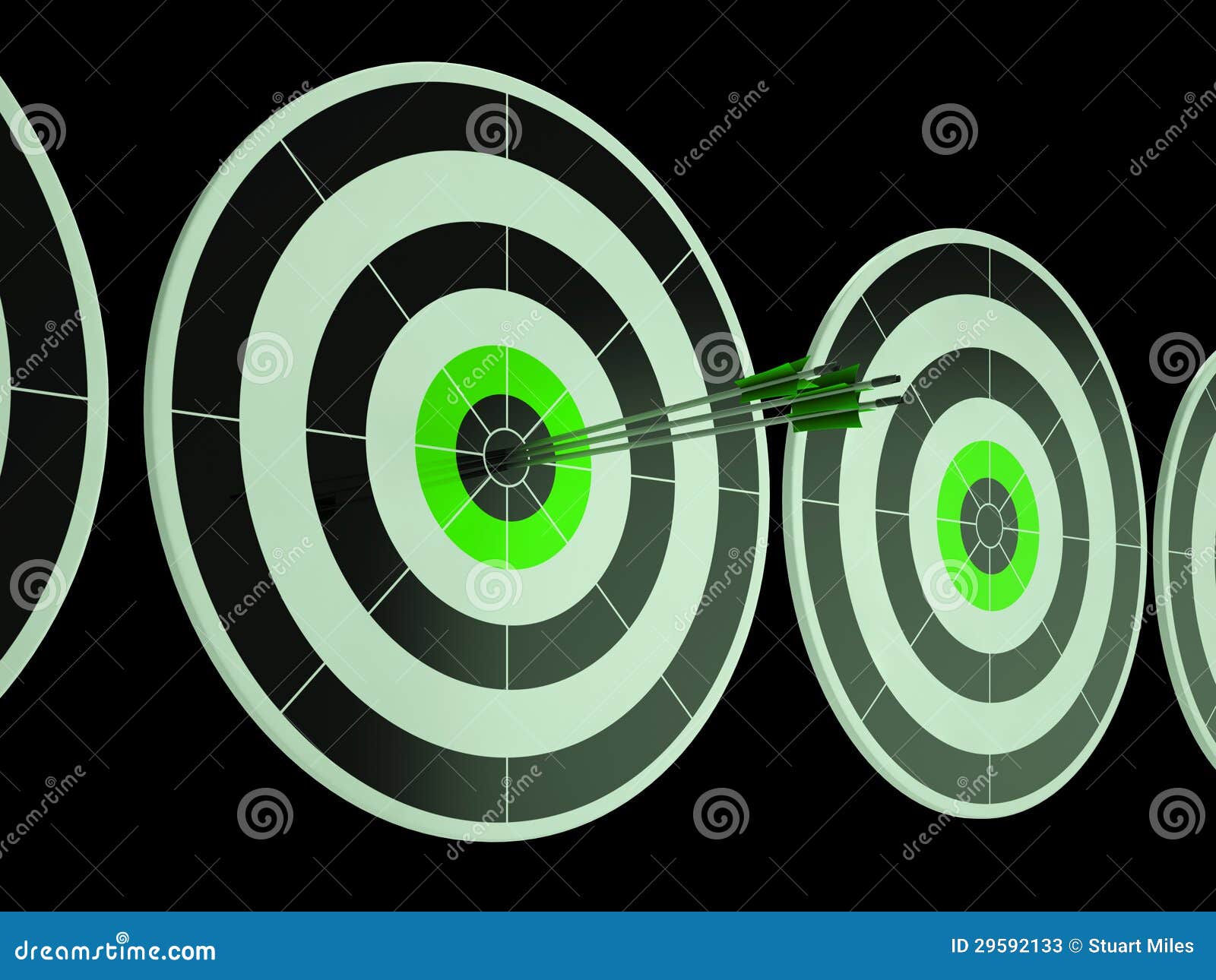 Triple Target Shows Focused Successful Aim Royalty-Free Stock Image ...