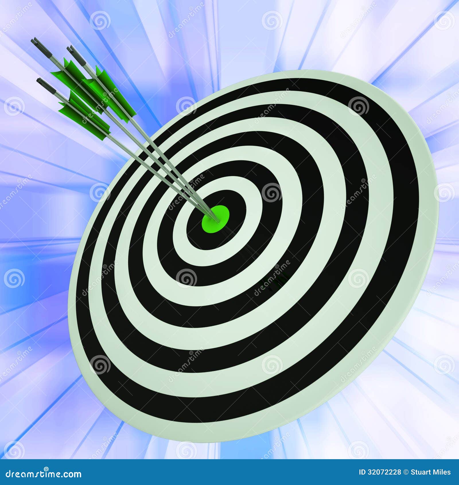 Triple Dart Shows Successful Winning Perfect Aim Stock Illustration ...
