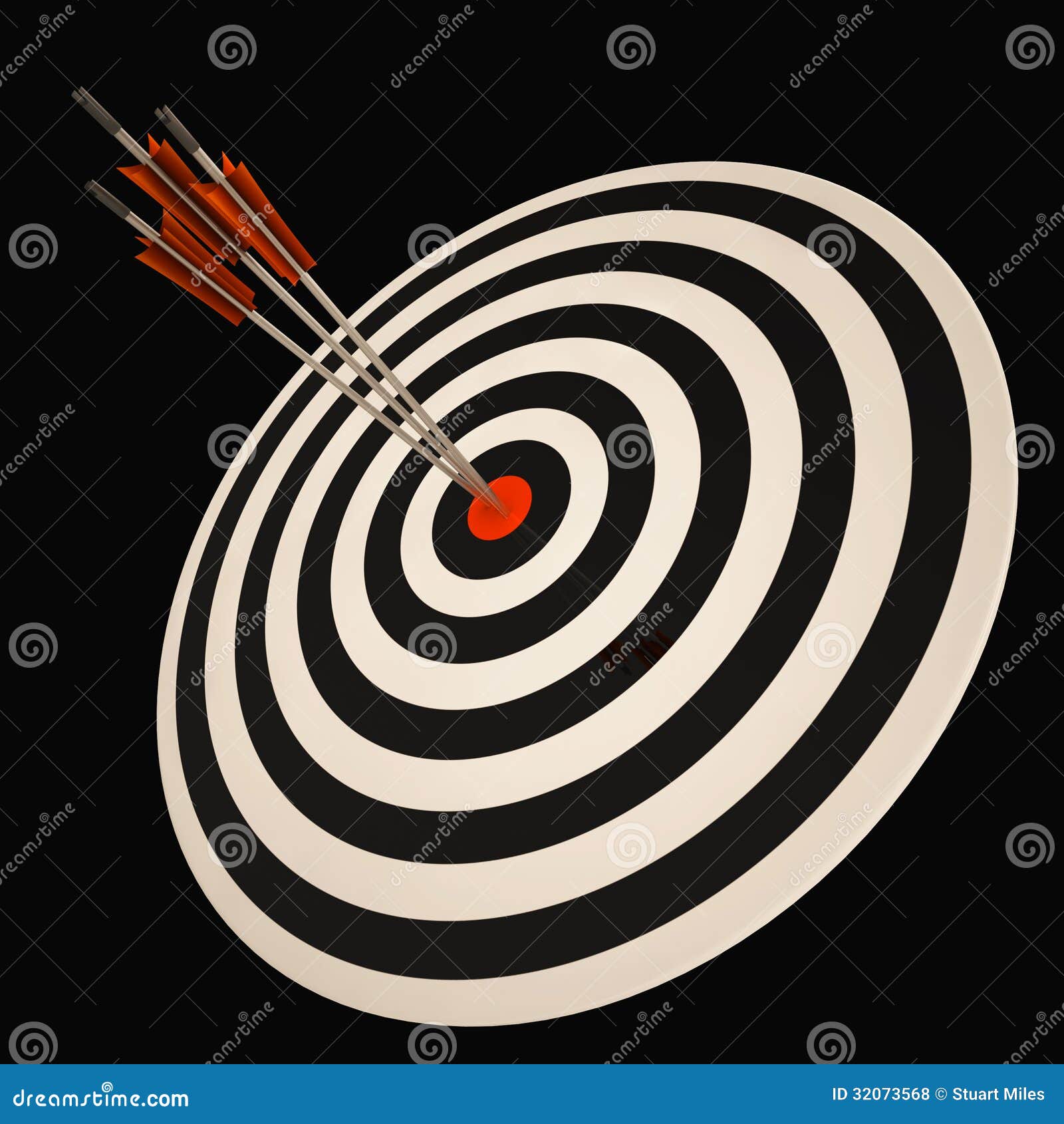 Triple Dart Shows Triumph in Business Stock Illustration - Illustration ...