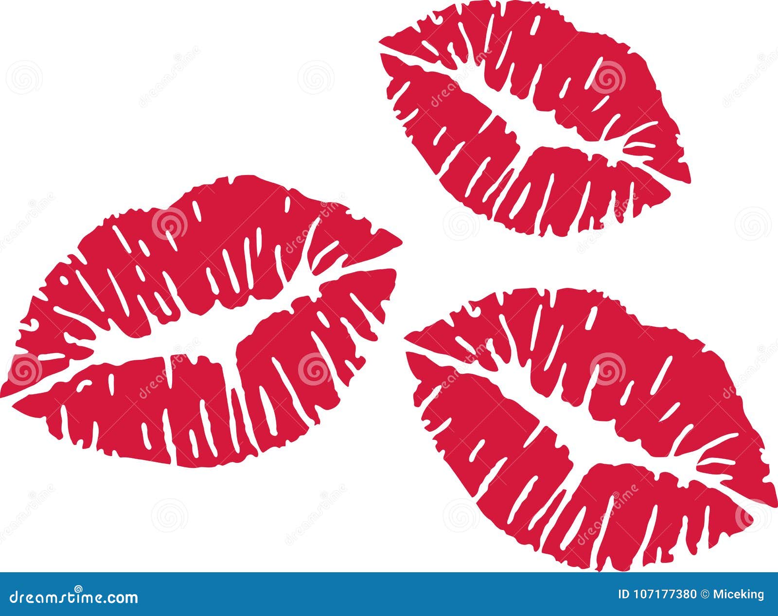 Triple de besos rojos ilustración del vector. Ilustración de beso ...