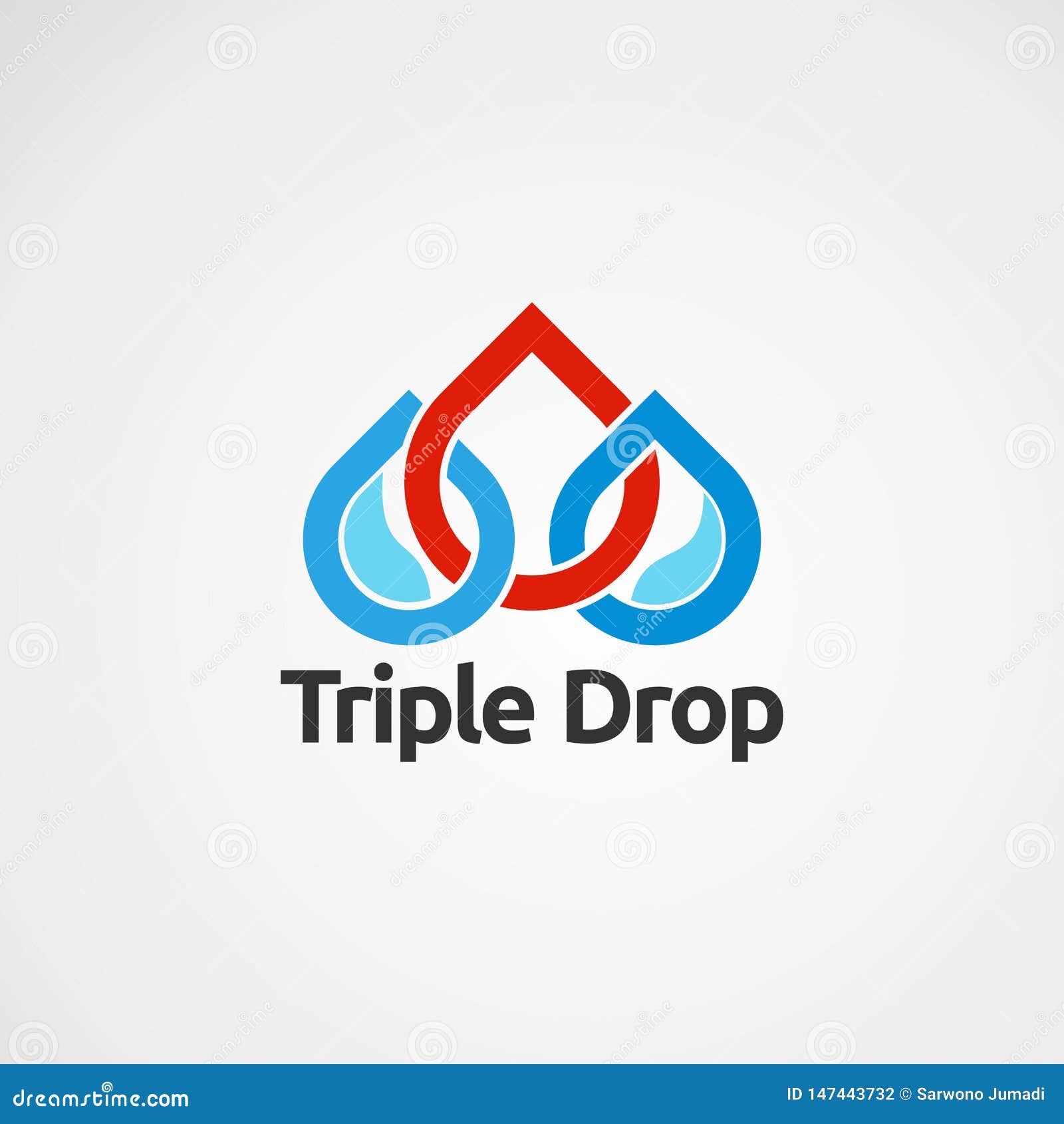 Triple Drop Logo Vector Concept, Icon, Element, and Template for ...