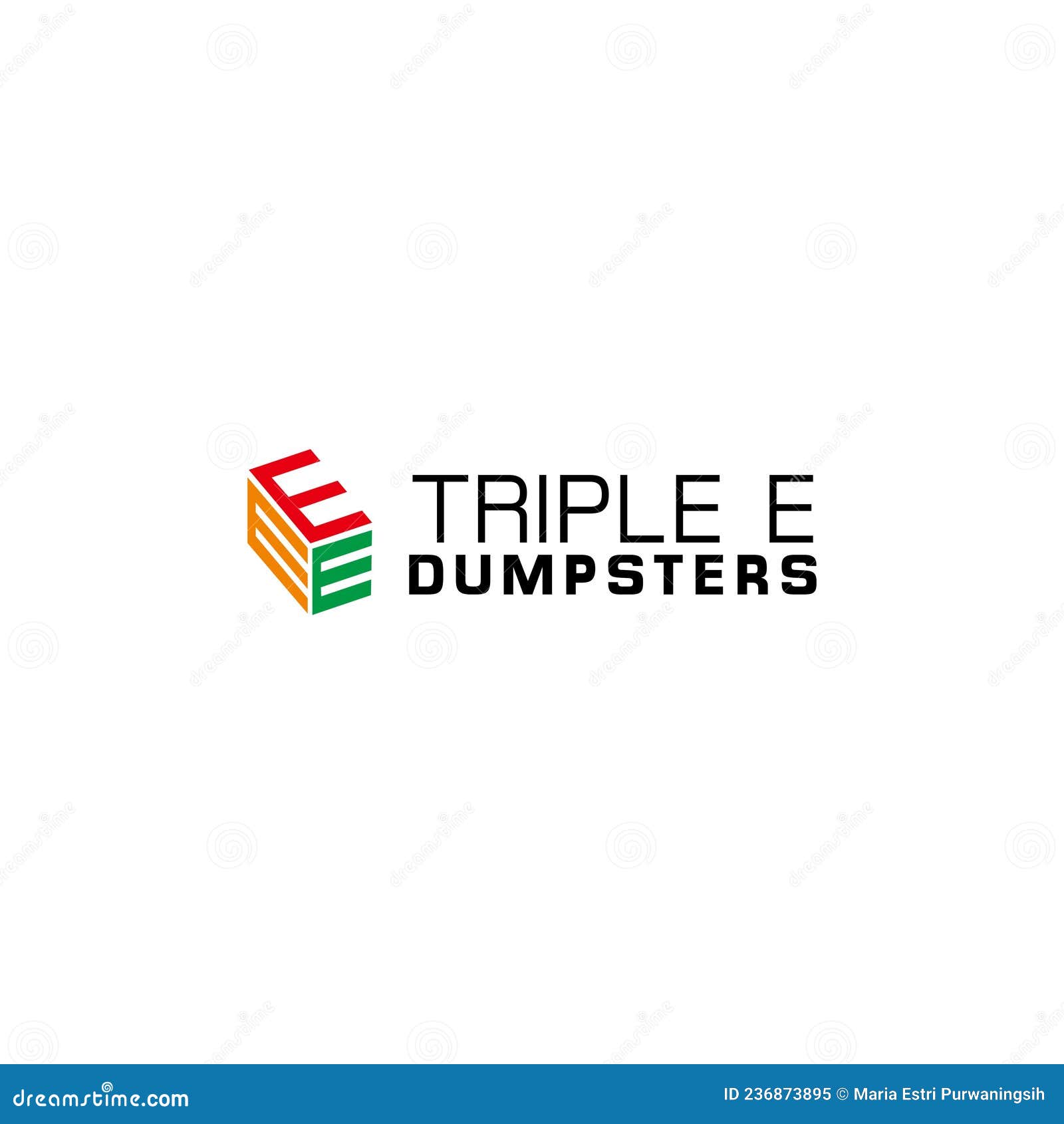 Triple E Dumpsters Logo Design Cartoon Vector | CartoonDealer.com ...