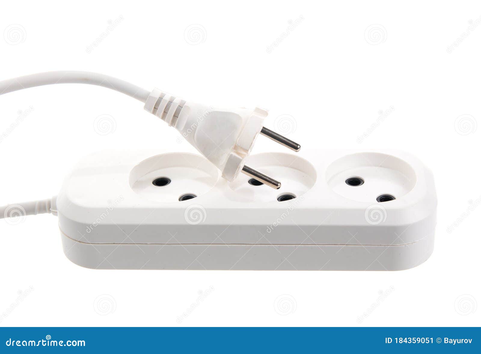 Triple Electrical Extension Cord On A White Background Stock Image ...