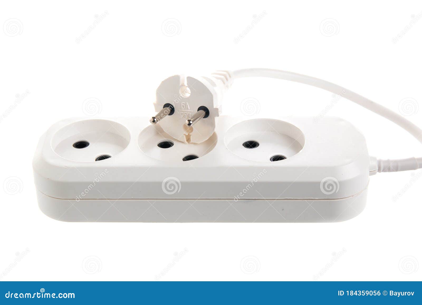 Triple Electrical Extension Cord on a White Background Stock Photo ...