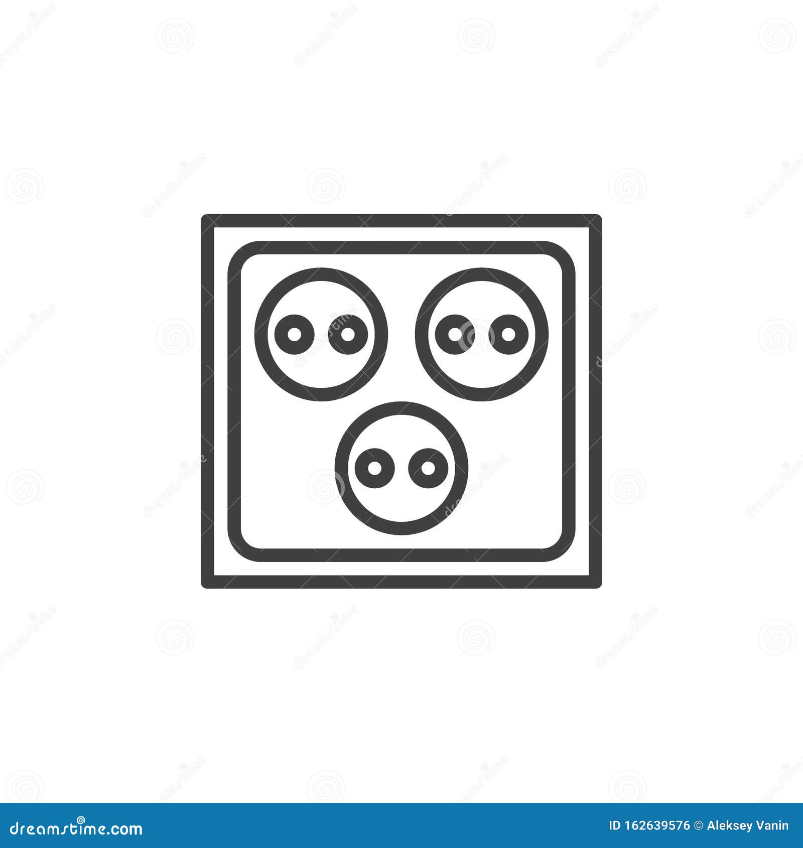 Triple Socket Type B. Receptacle From Japan. Vector Illustration ...