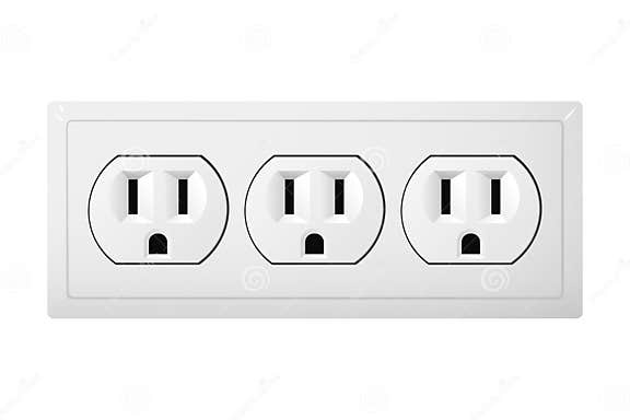 Triple Electrical Socket Type B. Receptacle from Canada. Stock Vector ...