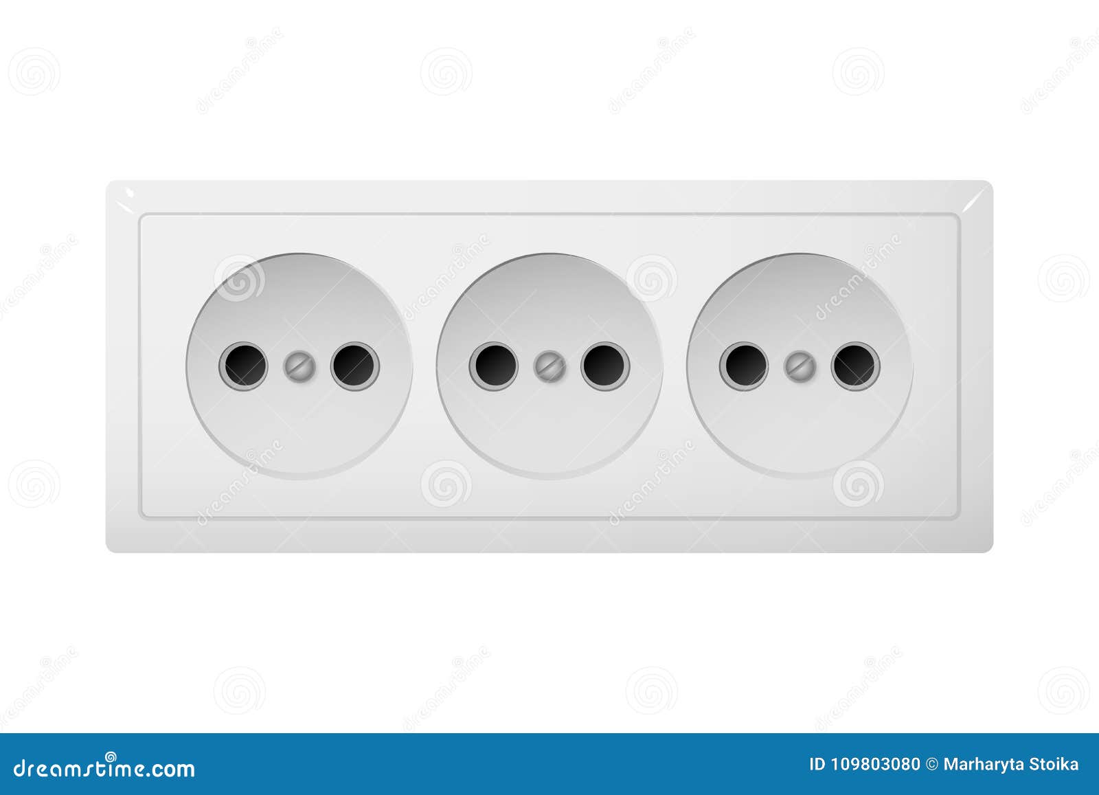 Triple Power Socket With Plug Vector Illustration | CartoonDealer.com ...