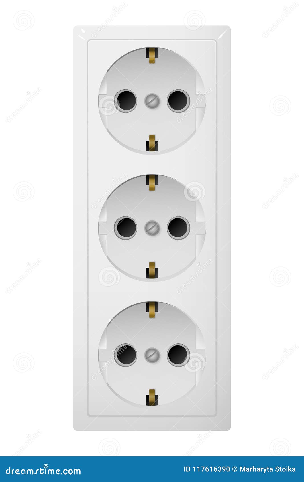 Triple Power Socket With Plug Vector Illustration | CartoonDealer.com ...