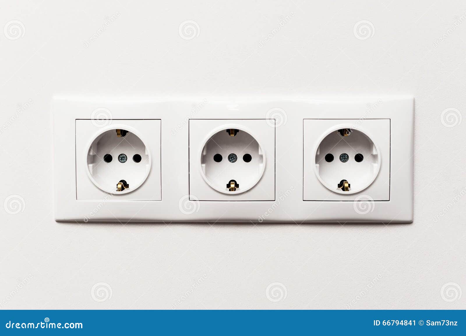 Triple electrical socket stock image. Image of plastic - 66794841