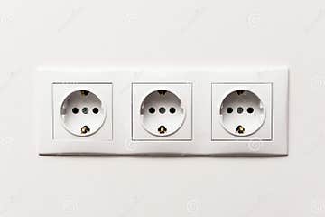 Triple electrical socket stock image. Image of plastic - 66794841
