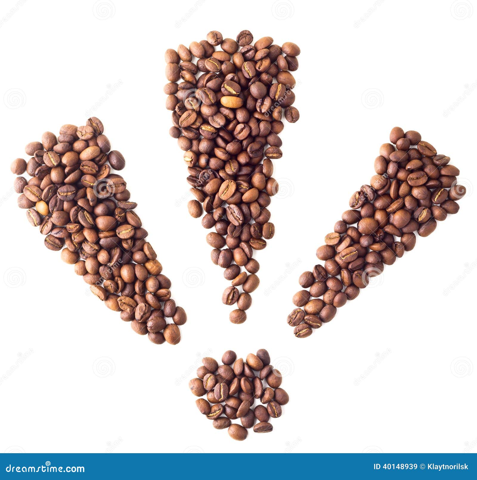 Triple Exclamation Mark from Coffee Beans Stock Image - Image of macro ...