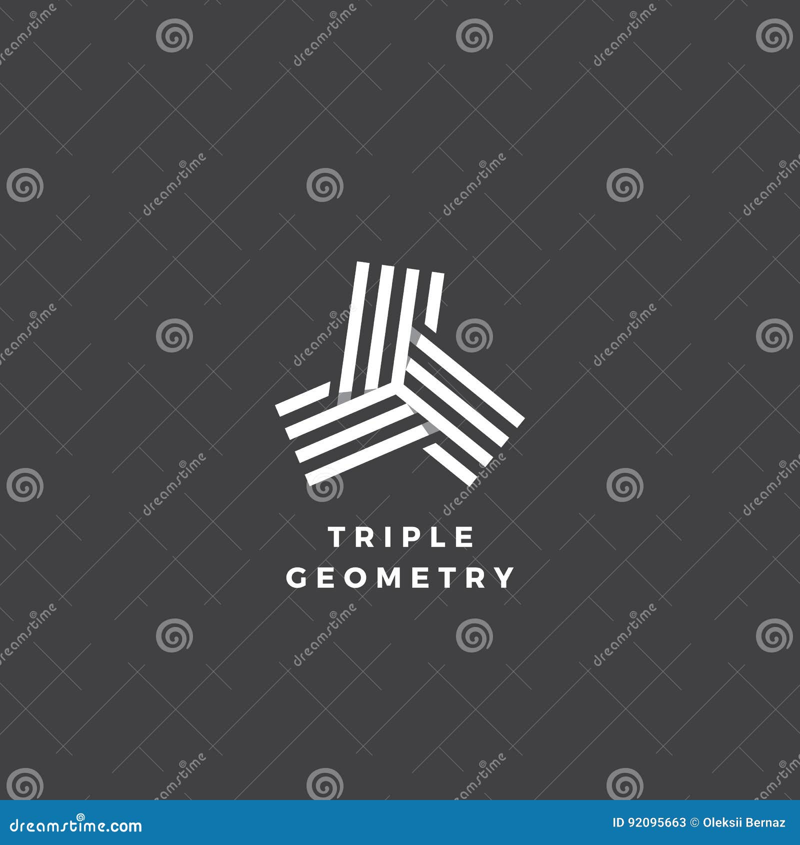 Triple Geometry Abstract Minimal Vector Sign, Symbol or Logo Template ...