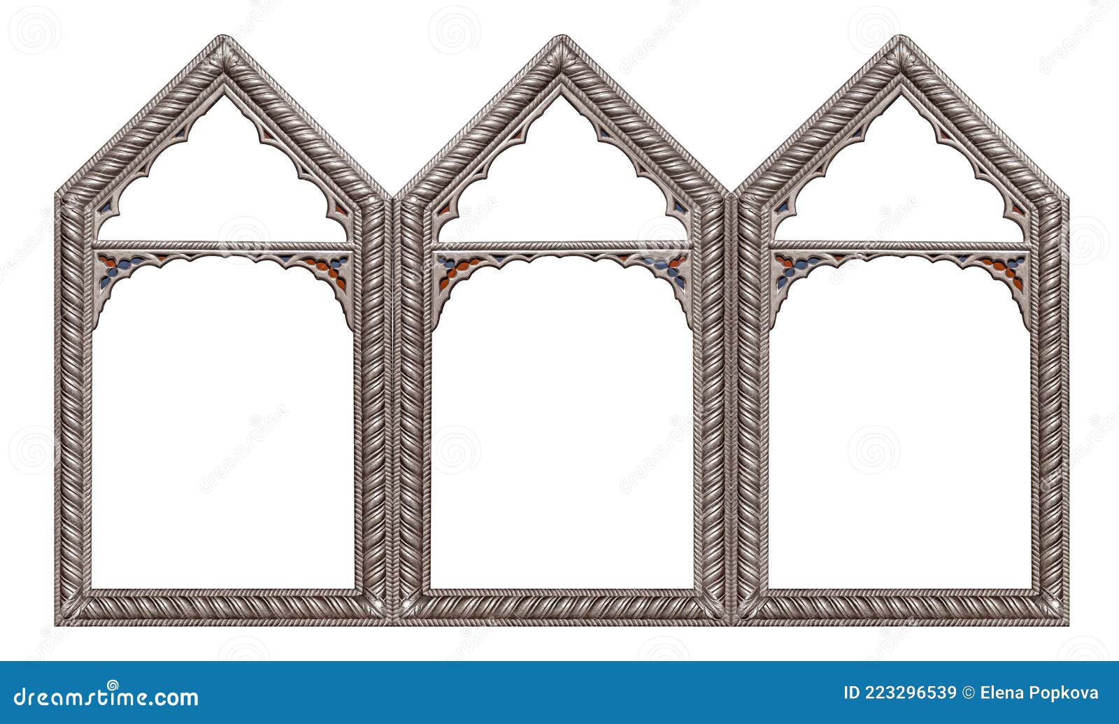 Triple Gothic Wooden Frame Triptych For Paintings, Mirrors Or Photos ...