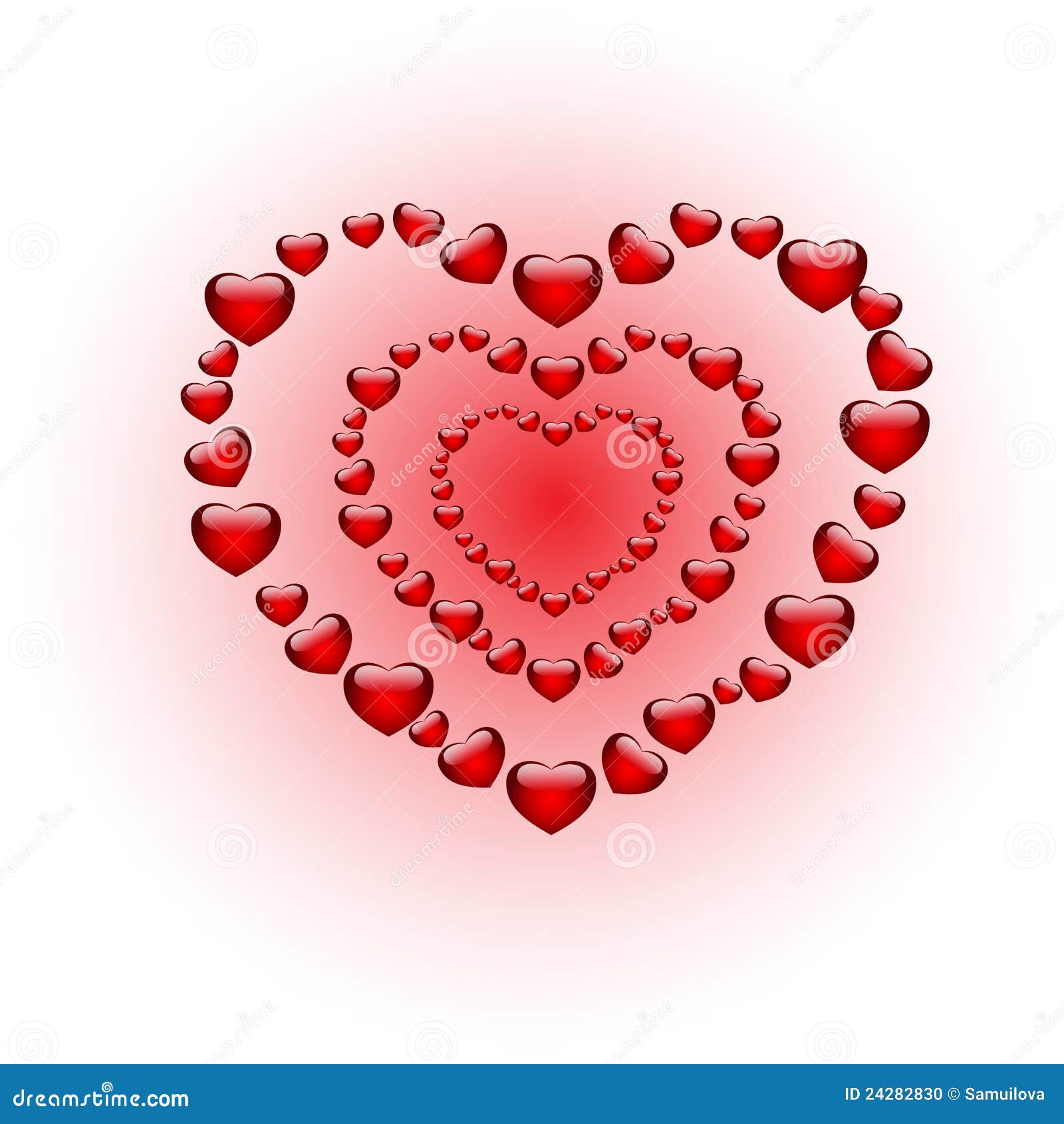 Triple heart stock vector. Illustration of glass, design - 24282830